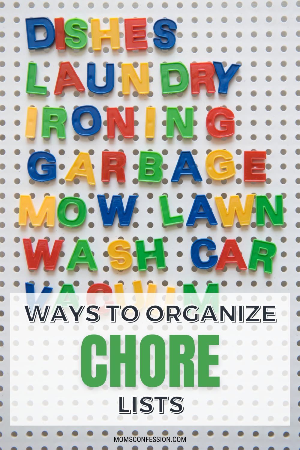 7 Ways To Organize Your Chores List • Moms Confession